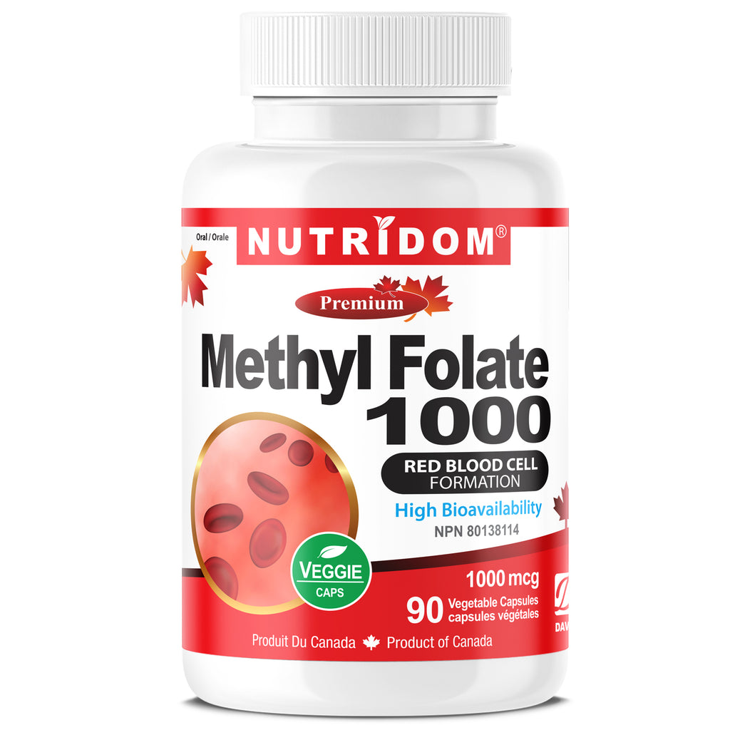 Nutridom Methyl Folate 1000, 1000mcg 90 Vegetable Capsules – CAFORIA.CA